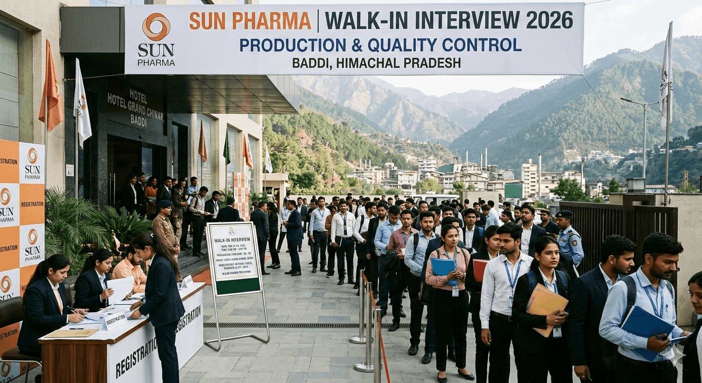 Sun Pharma Production and Quality Control Jobs 2026 – Walk-in Interview ...